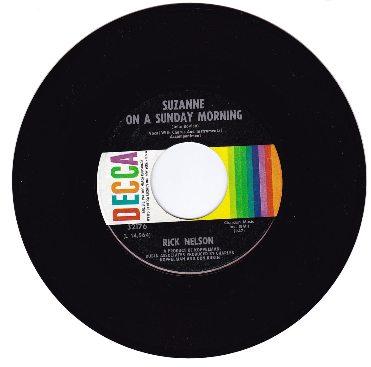 Rick Nelson. Suzanne On A Sunday Morning / Moonshine – Dales Collectibles