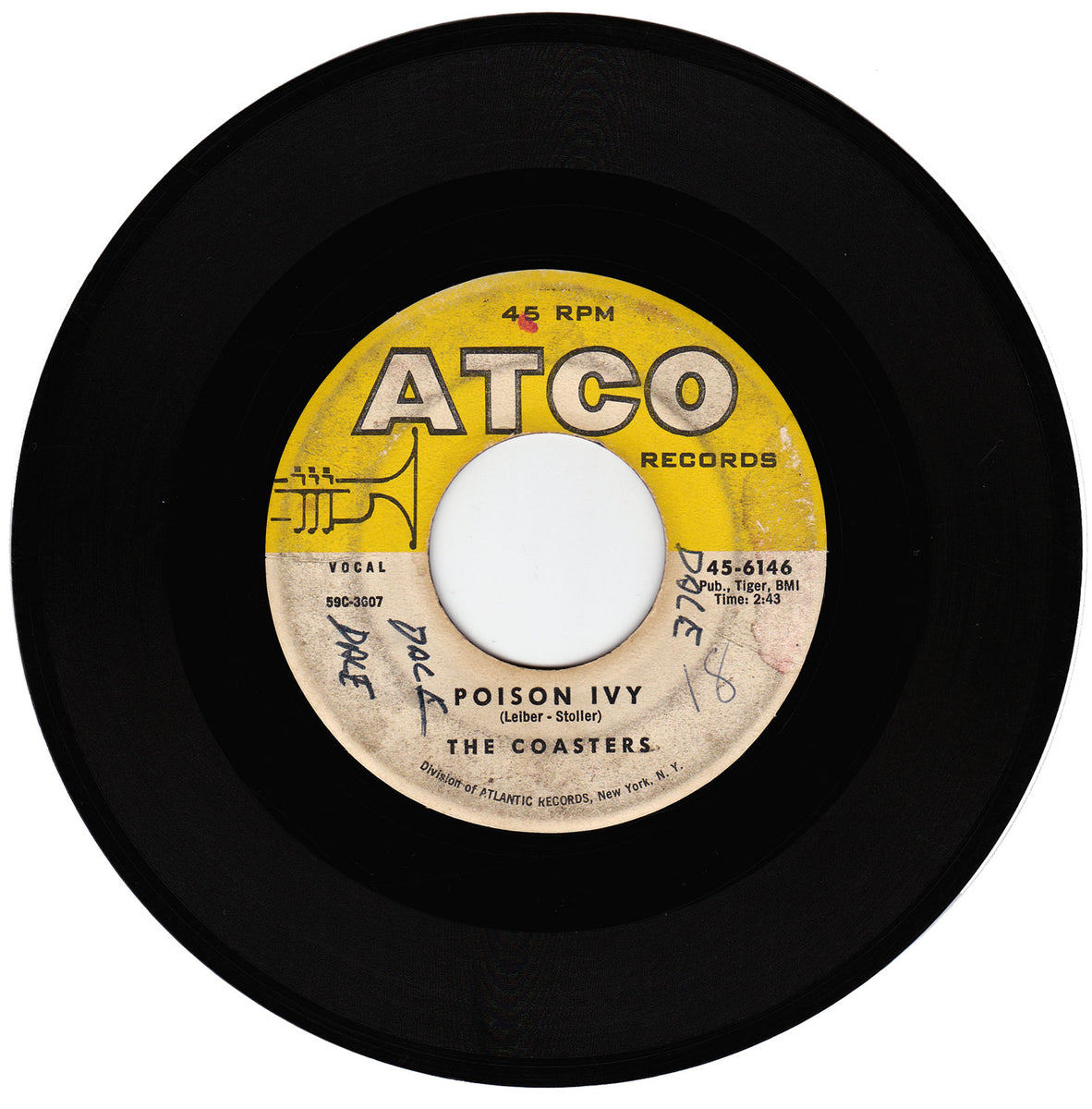 The Coasters. Poison Ivy / I'm A Hog For You – Dales Collectibles